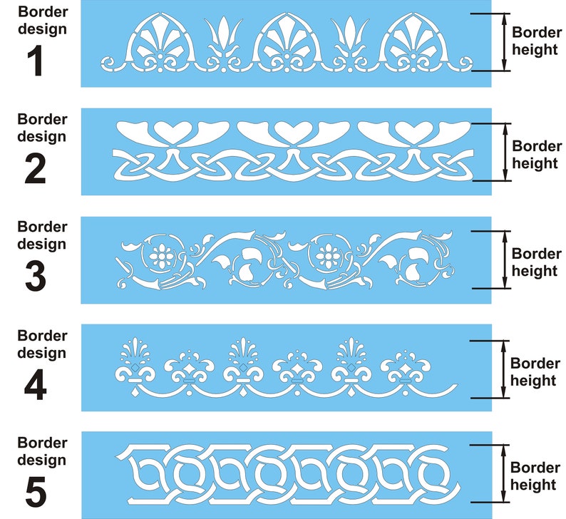 Border Stencil Painting Wall Furniture Cardmaking Reusable Crafts ...