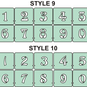 Number Stencils Numerals Stencil Set 40,50,75,100,125,150 Mm Different ...