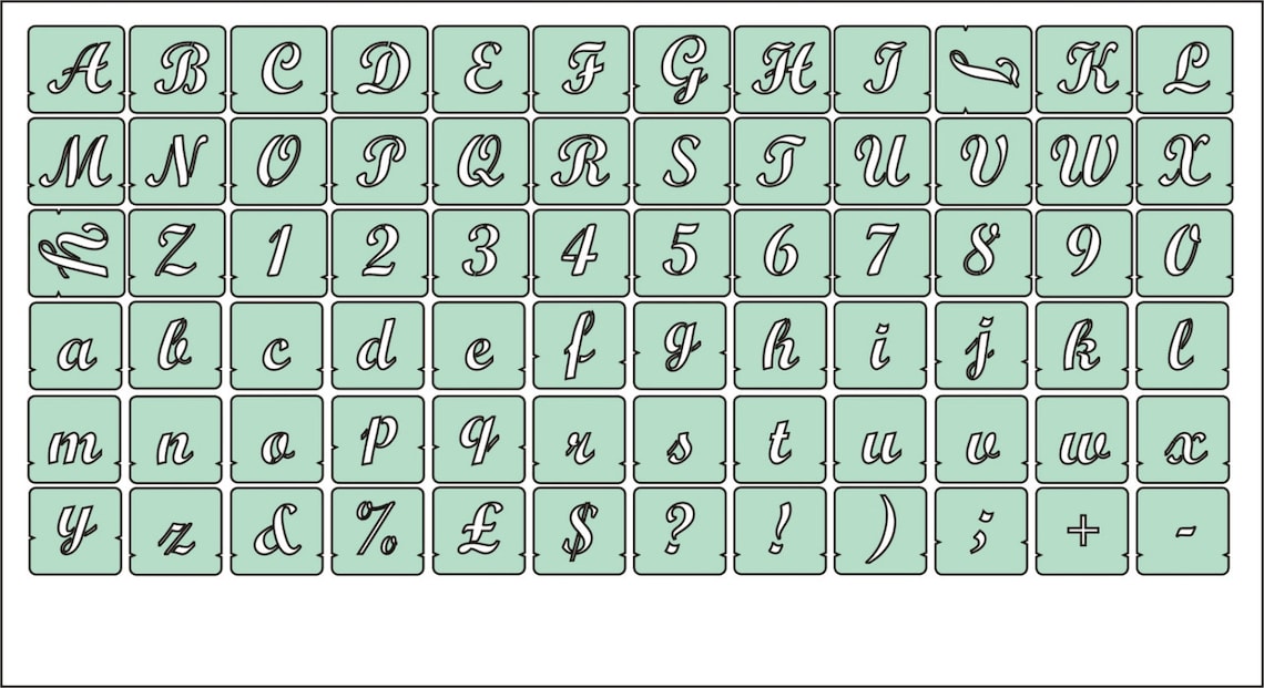 Alphabet Stencils Set Choice of Different Sizes: - Etsy