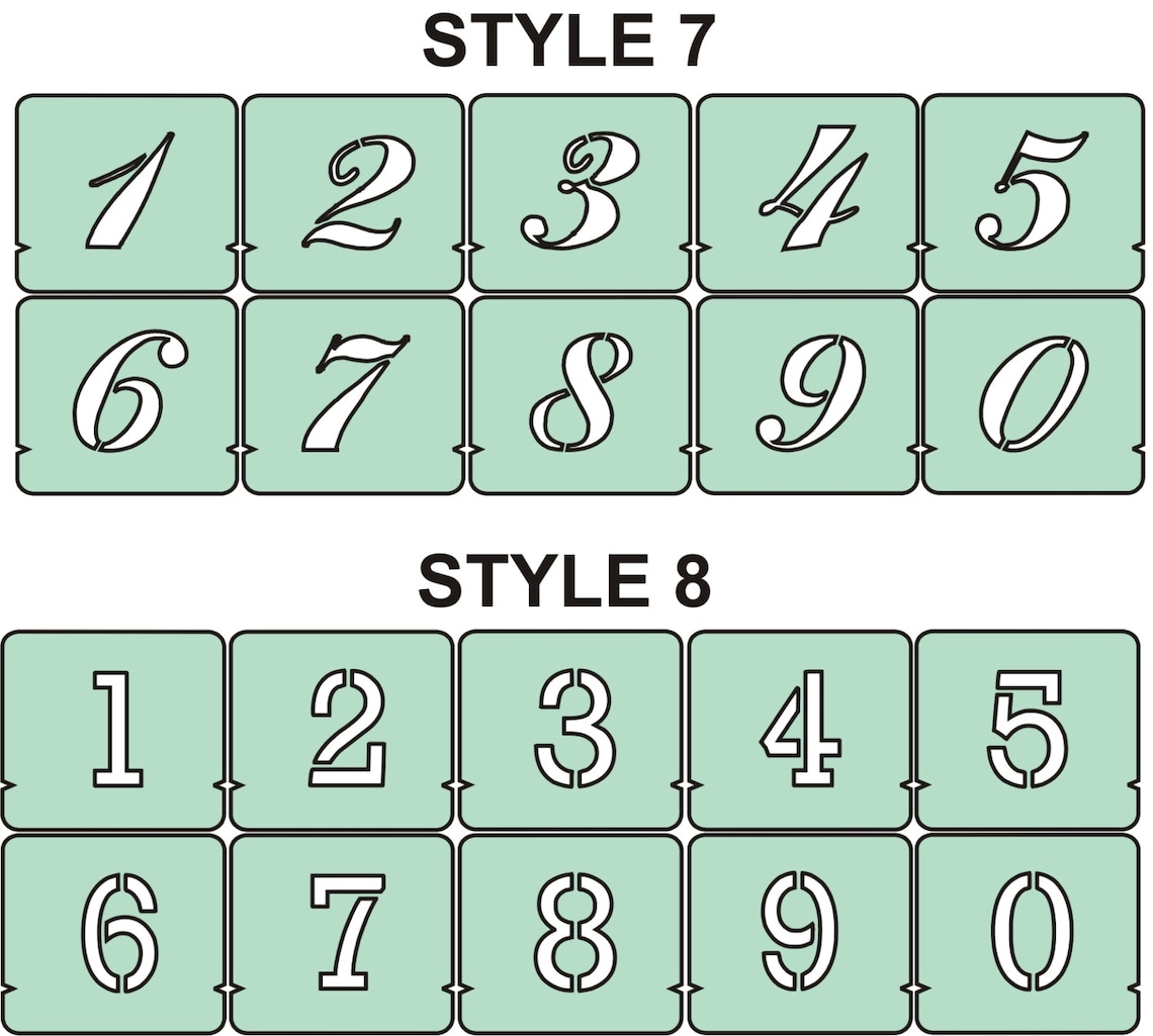 Number Stencils Numerals Stencil Set 40,50,75,100,125,150 Mm Different ...