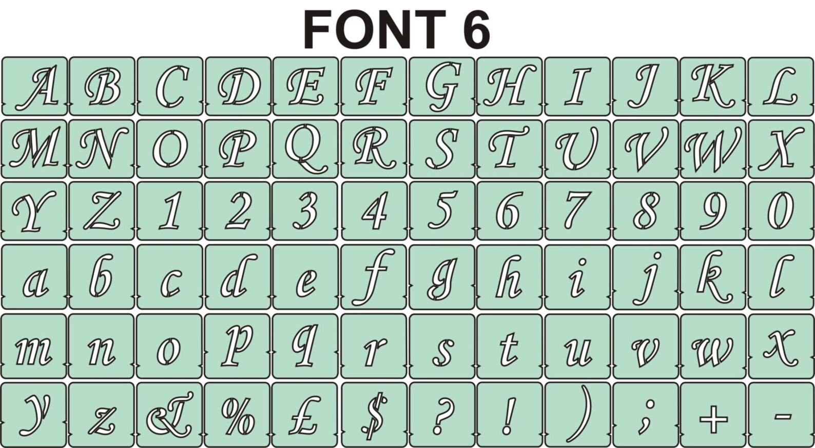 Alphabet Stencils Set, Choice of Different Sizes. 40mm, 50mm, 75mm ...