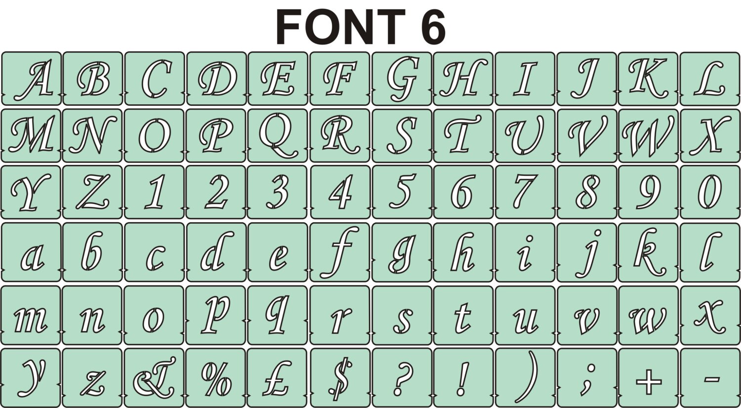 Alphabet Stencils Set, Choice of Different Sizes. 40mm, 50mm, 75mm ...