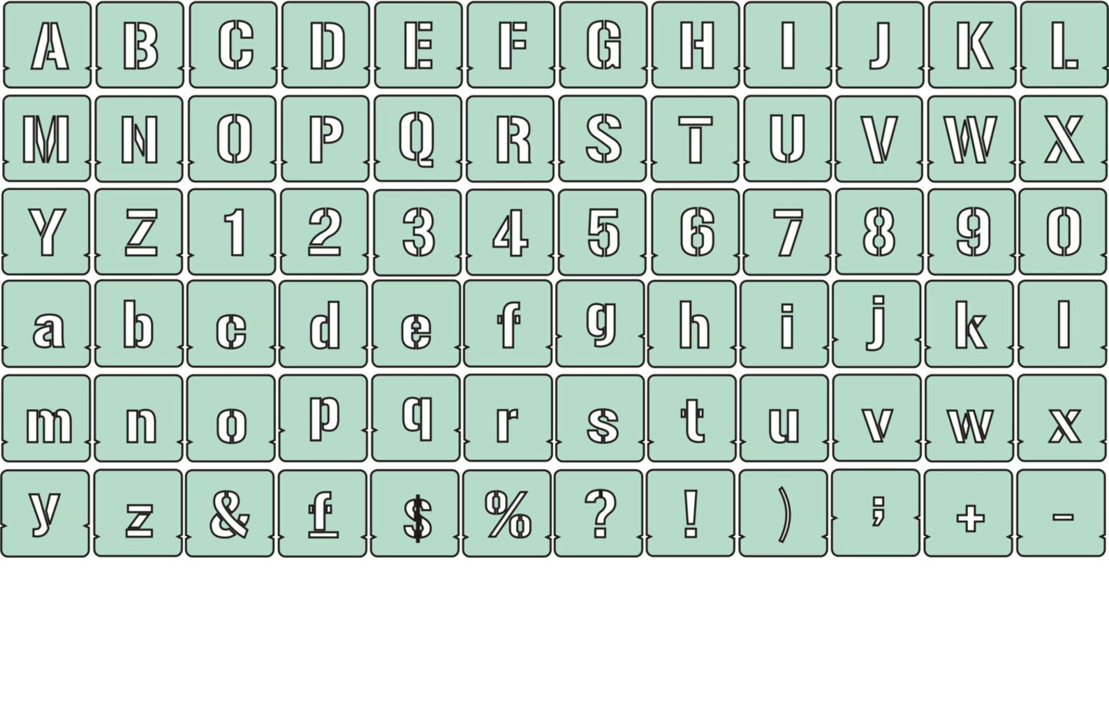 Alphabet Stencils Set, Choice of Different Sizes: 40mm, 50mm,75mm,100mm ...