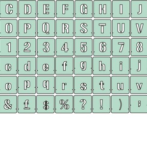 Alphabet Stencils Set, Choice of Different Sizes: 40mm, 50mm,75mm,100mm ...