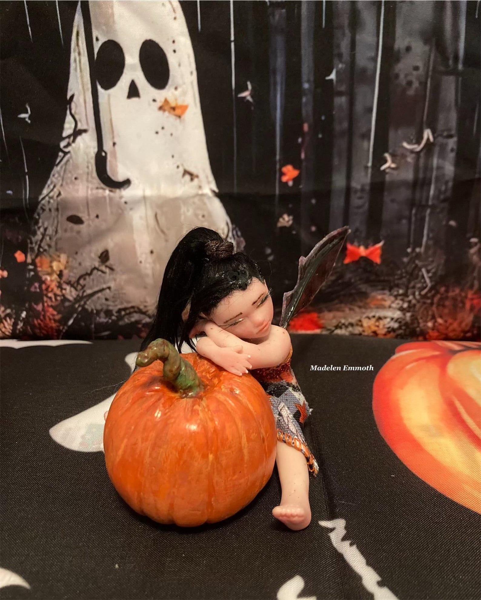 OOAK Dollhouse Halloween Pumpkin Batwing Fairy Doll - Etsy