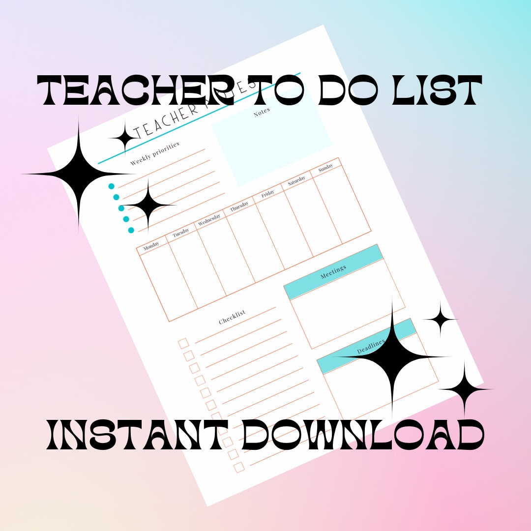 Teacher To-do List | Fill in PDF | Teacher Needs | Teacher Organization ...