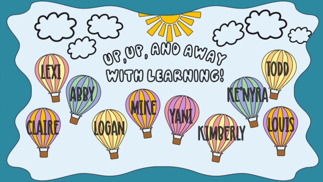 Bulletin Board Letters| Up, Up, and Away With Learning| Classroom Decor ...