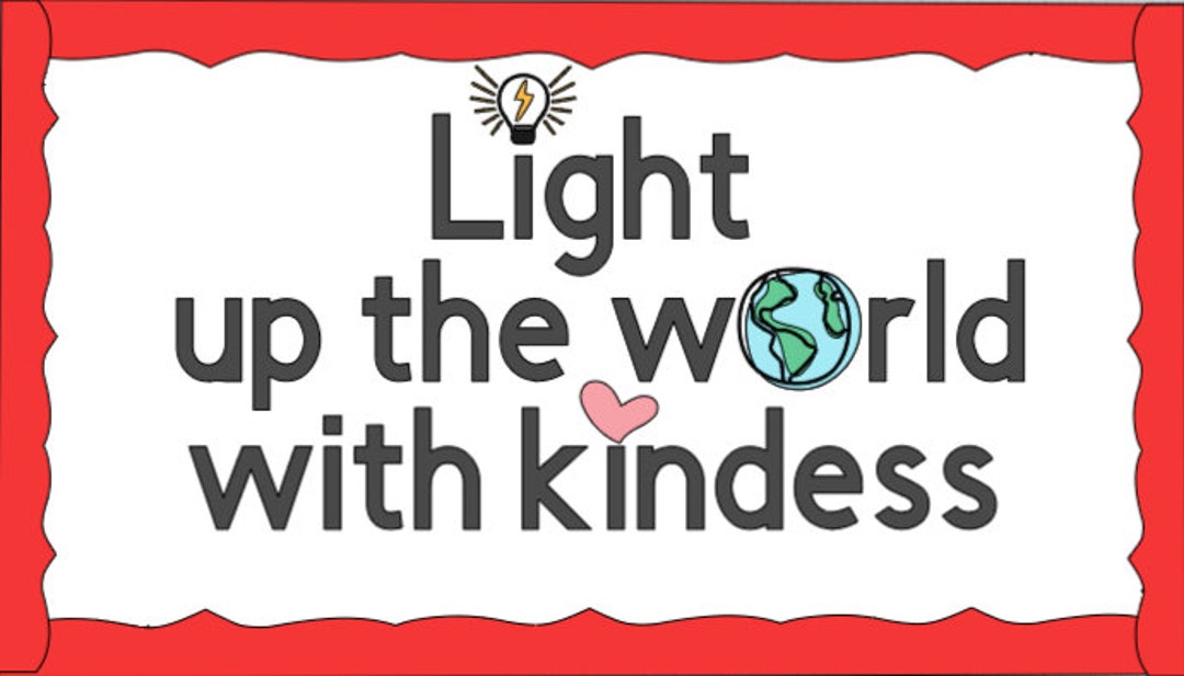 Bulletin Board Letters|light up the World With Kindness|teacher ...