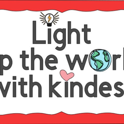 Light up the World With Kindness Bulletin Board Cut Out - Etsy