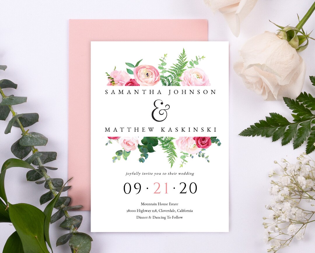 Floral Trim- INVITATION - Etsy