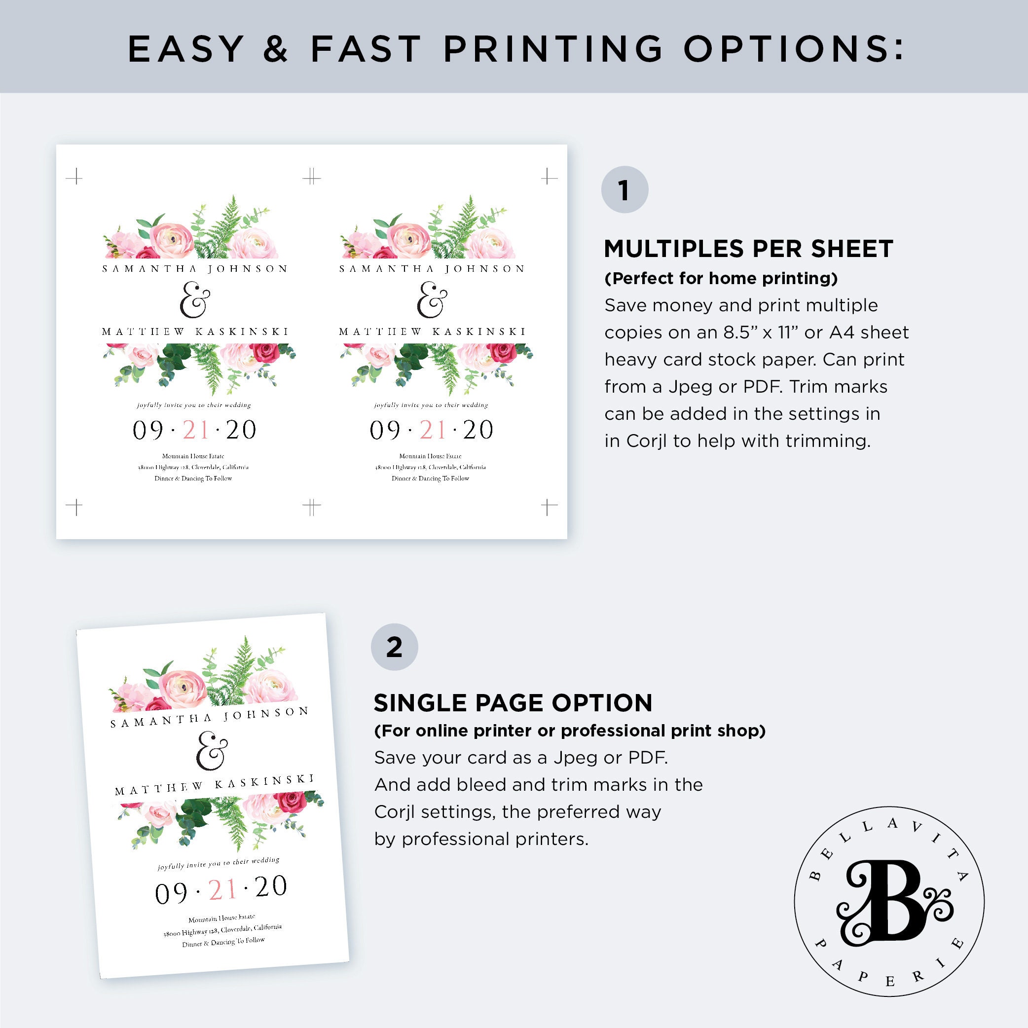 Floral Trim- 9 Piece Wedding Invitation Bundle - Etsy