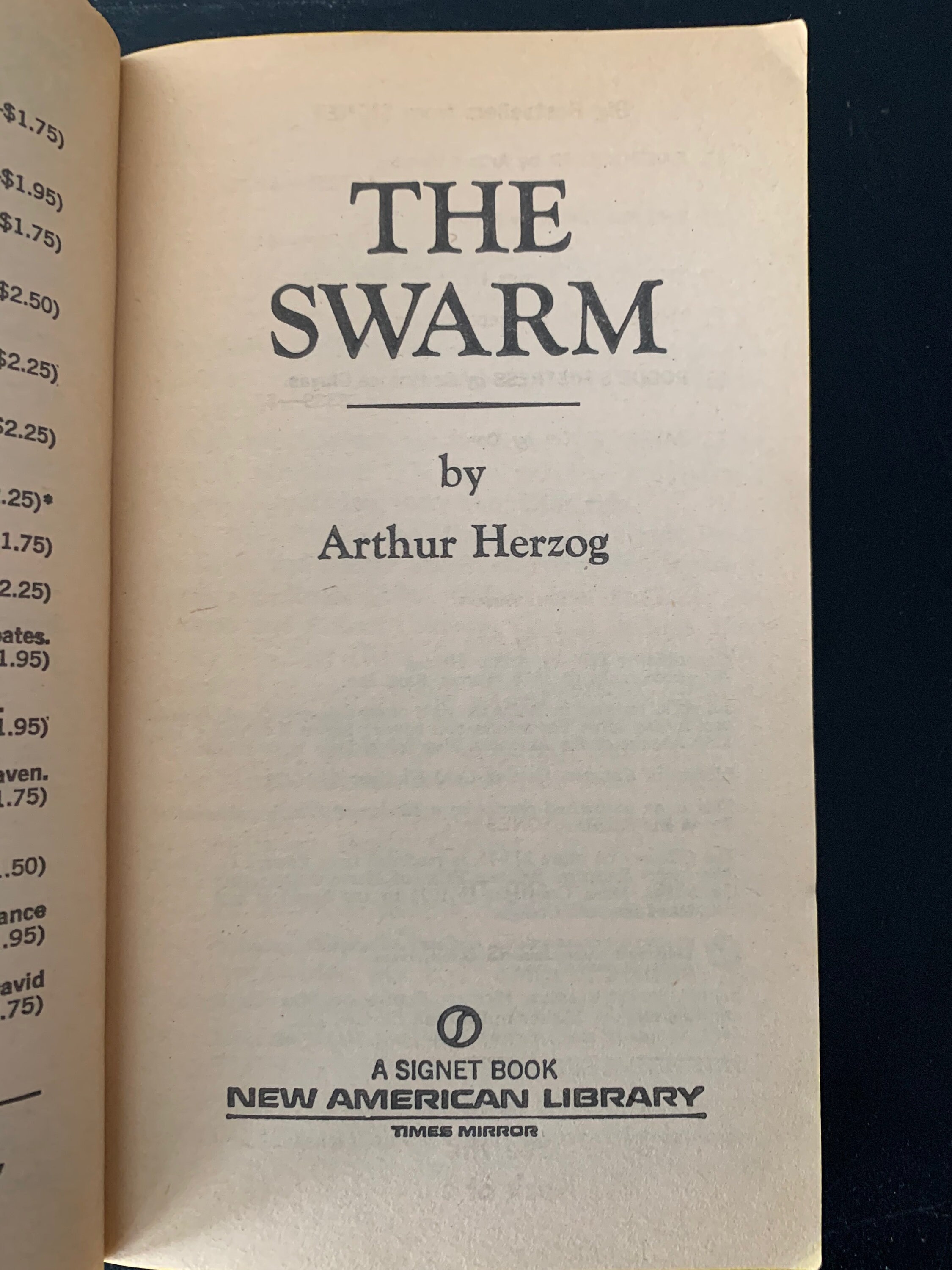The Swarm Book 1978 Arthur Herzog Paperback - Etsy UK