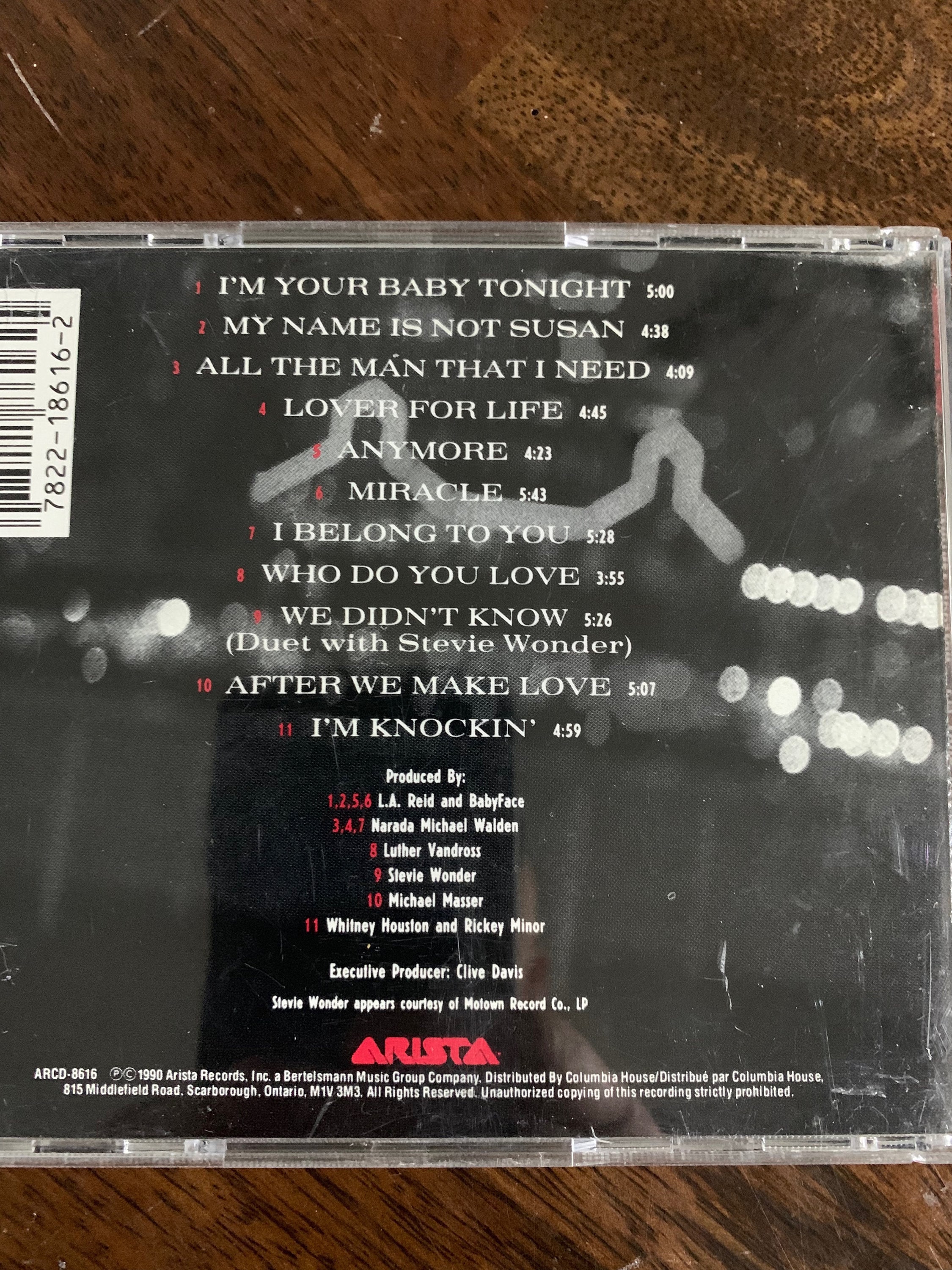 Whitney Houston I'm Your Baby Tonight CD | Etsy