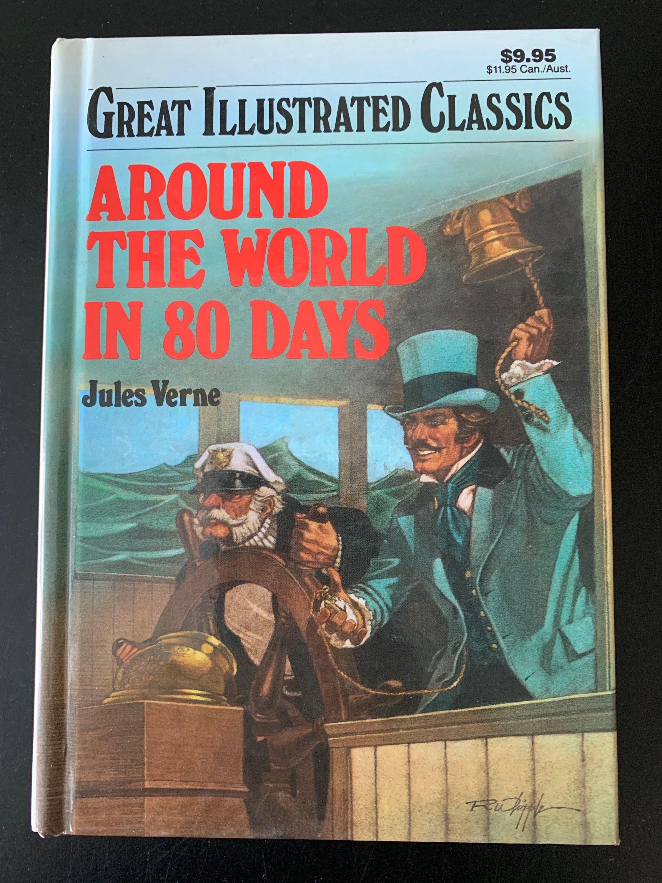 Around The World In 80 Days Hard Cover Book Great Illustrated | Etsy