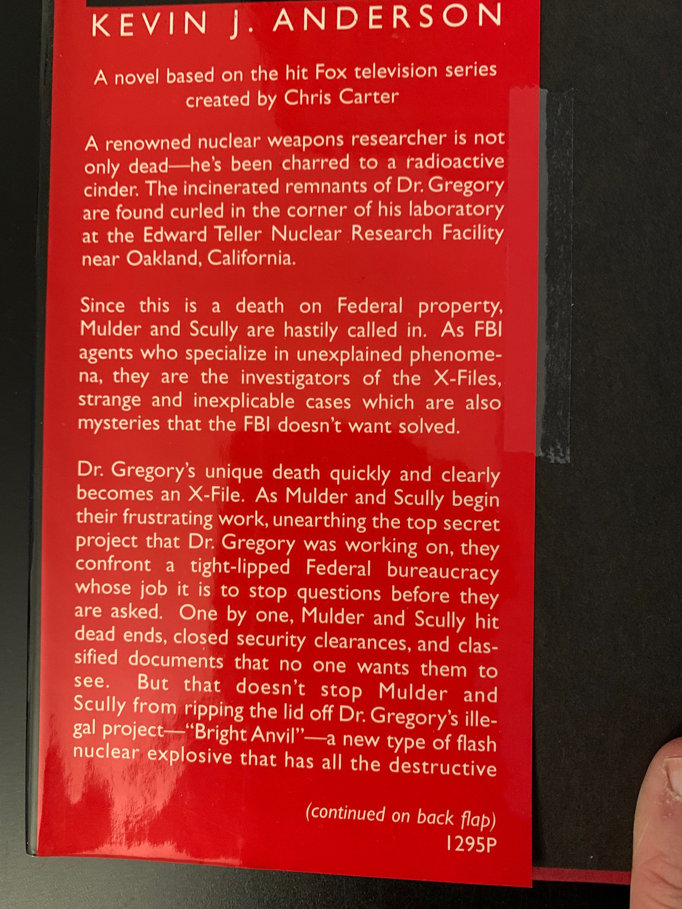 X Files Ground Zero Hard Cover Book 1995 Kevin J Anderson | Etsy