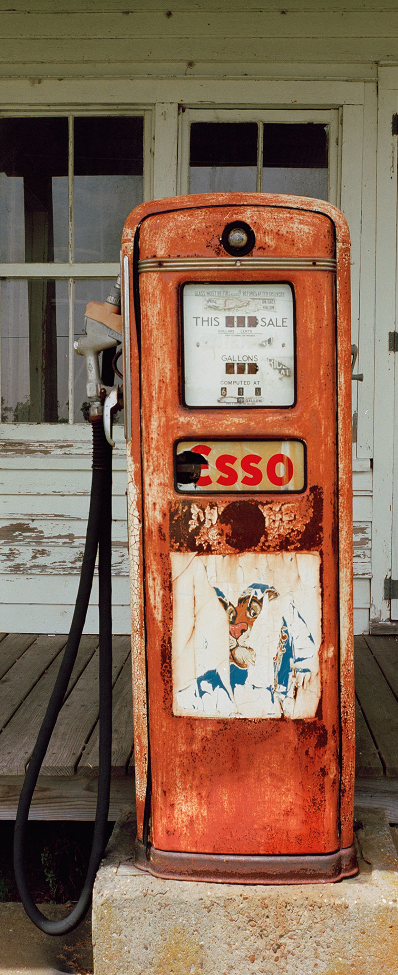 Vertical Image Old ESSO Gas Station and Closed Down Southern Country ...