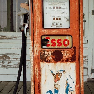 Vertical Image Old ESSO Gas Station and Closed Down Southern Country ...