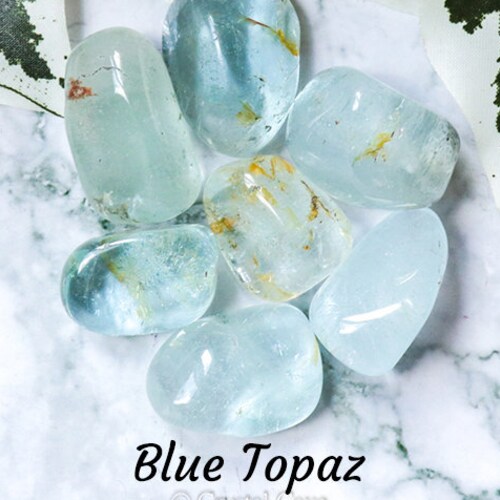 Blue Topaz Crystal Tumbled Stone Polished Stone Gemstone - Etsy