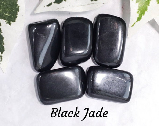 Black Jade Crystal Tumbled Stone Polished Gemstone / Shadow - Etsy