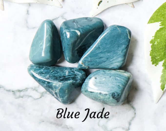 Blue Jade Crystal Tumbled Stone Polished Gemstone / - Etsy
