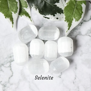 Selenite Crystal - Tumbled Stone Polished Gemstone / Spirituality Light ...