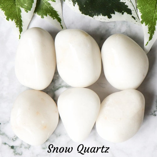 Snow Quartz Crystal Tumbled Stone Polished Stone - Etsy