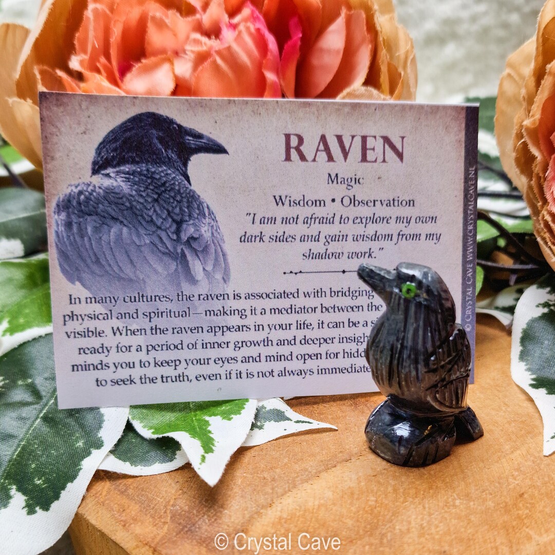 Soapstone Raven - Spirit Animal Totem Power Gemstone Crystal Stone Home ...