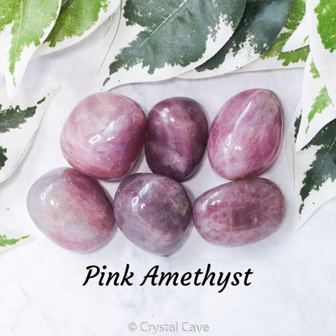 Pink Amethyst Crystal - Tumbled Stone Polished Gemstone / Love ...