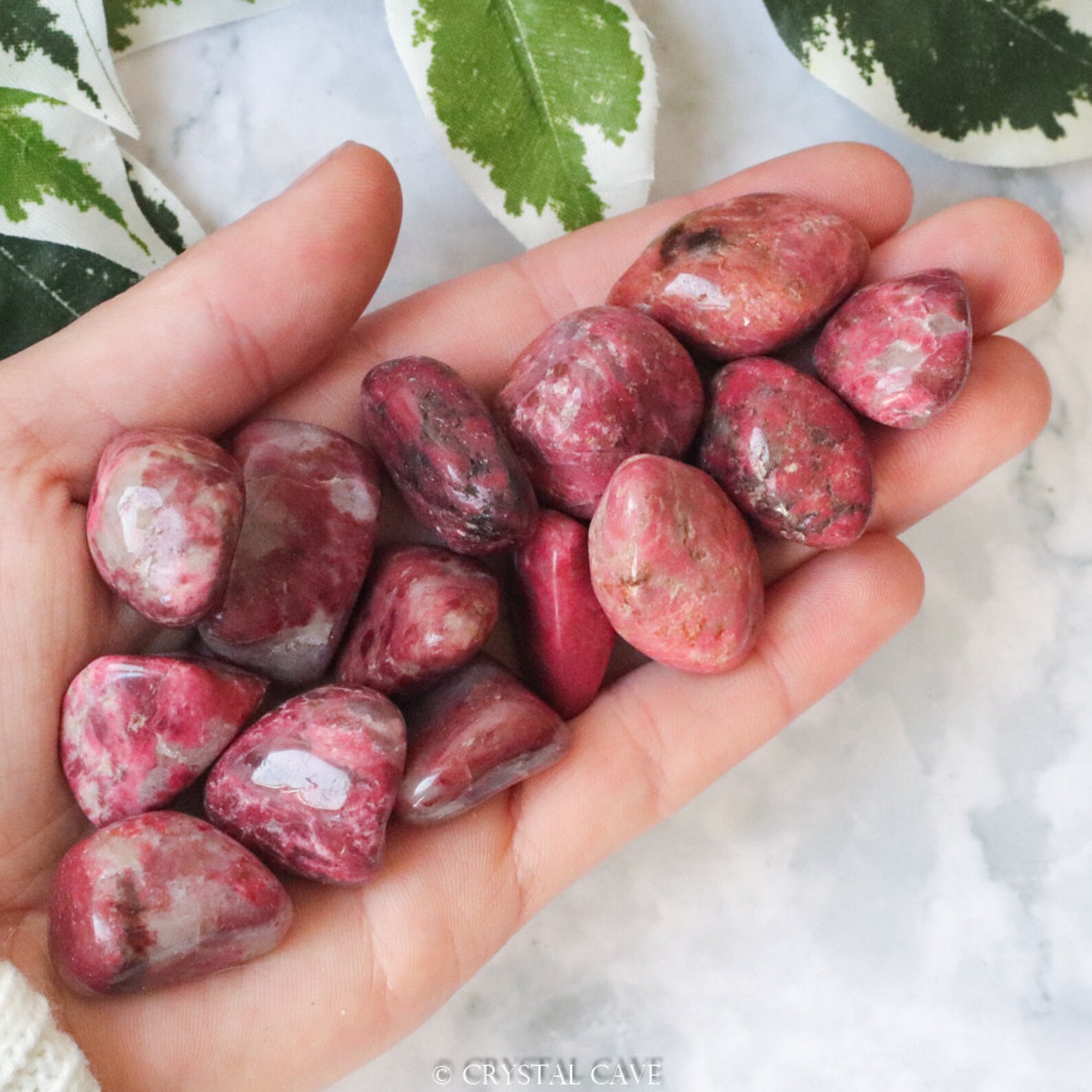 Thulite Rosalite Crystal Tumbled Stone Polished Stone - Etsy
