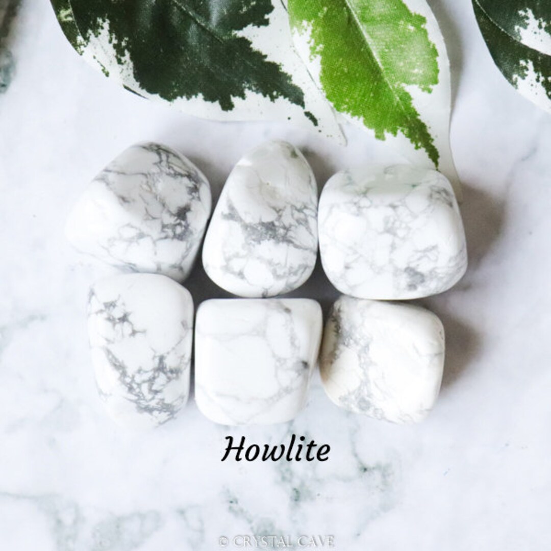 Howlite Crystal Tumbled Stone Polished Stone Gemstone / for Calming ...