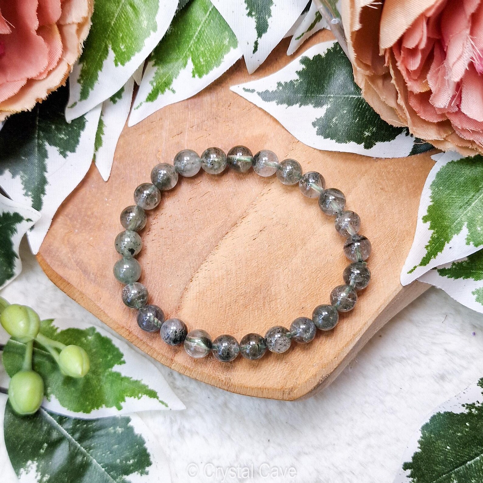 Chlorite in Quartz Bracelet / Round Beads 8mm High Grade Quality ...