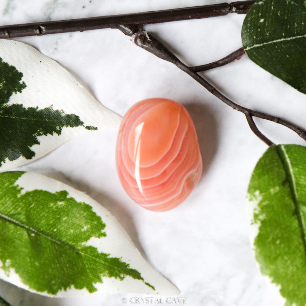 Pink Apricot Agate Crystal Tumbled Stone Polished Stone - Etsy