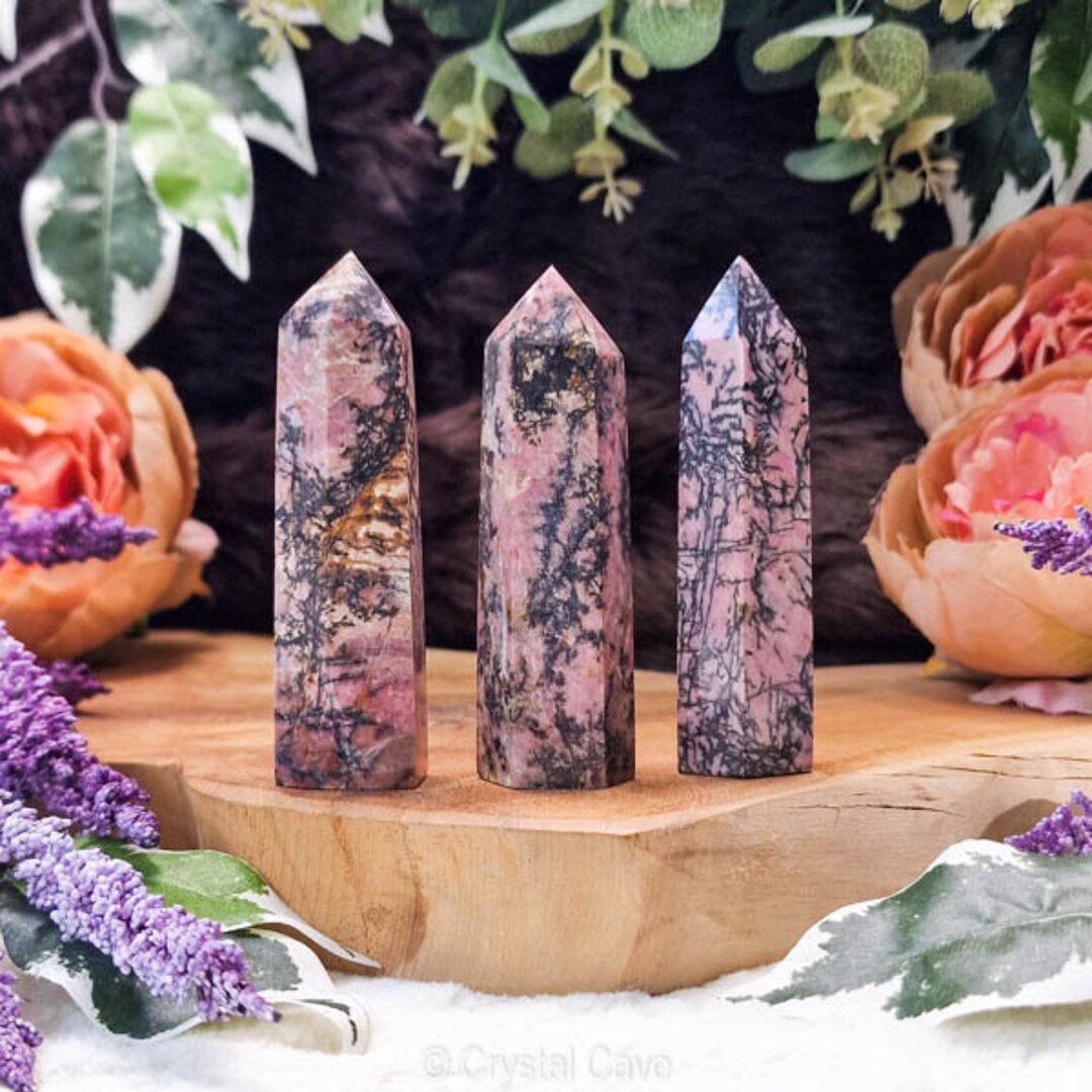 Rhodonite Obelisk Tower Point - Sculpture Generator Gemstone Interior ...