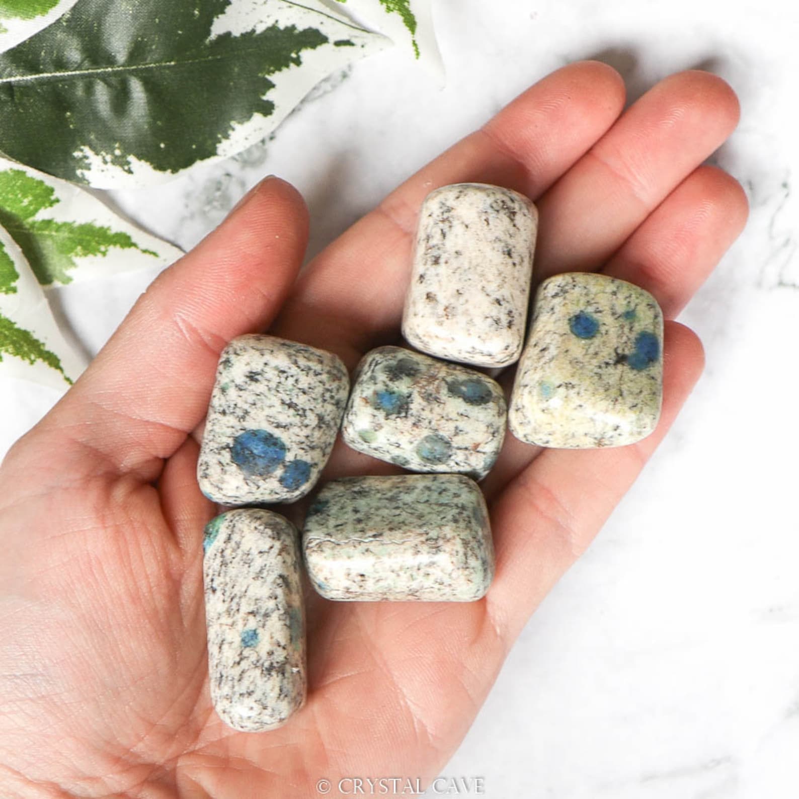 K2 Stone Azurite in Granite Crystal - Tumbled Stone Polished Gemstone ...