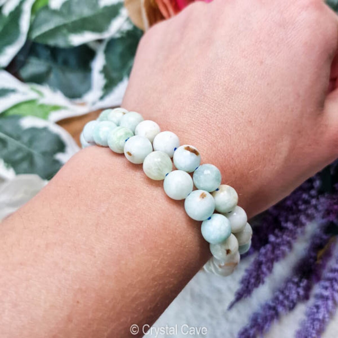 Caribbean Blue Calcite Bracelet / Beads 8mm High Grade Quality Genuine ...