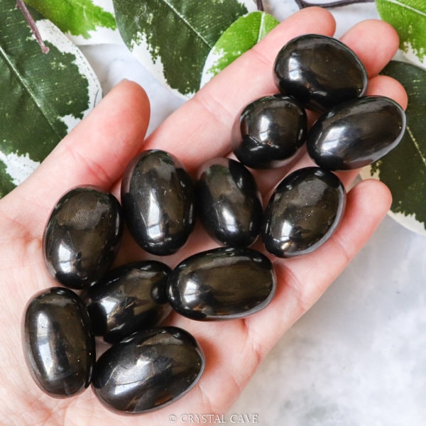 Jet Crystal - Tumbled Stone - Polished Stone - Gemstone / Against ...