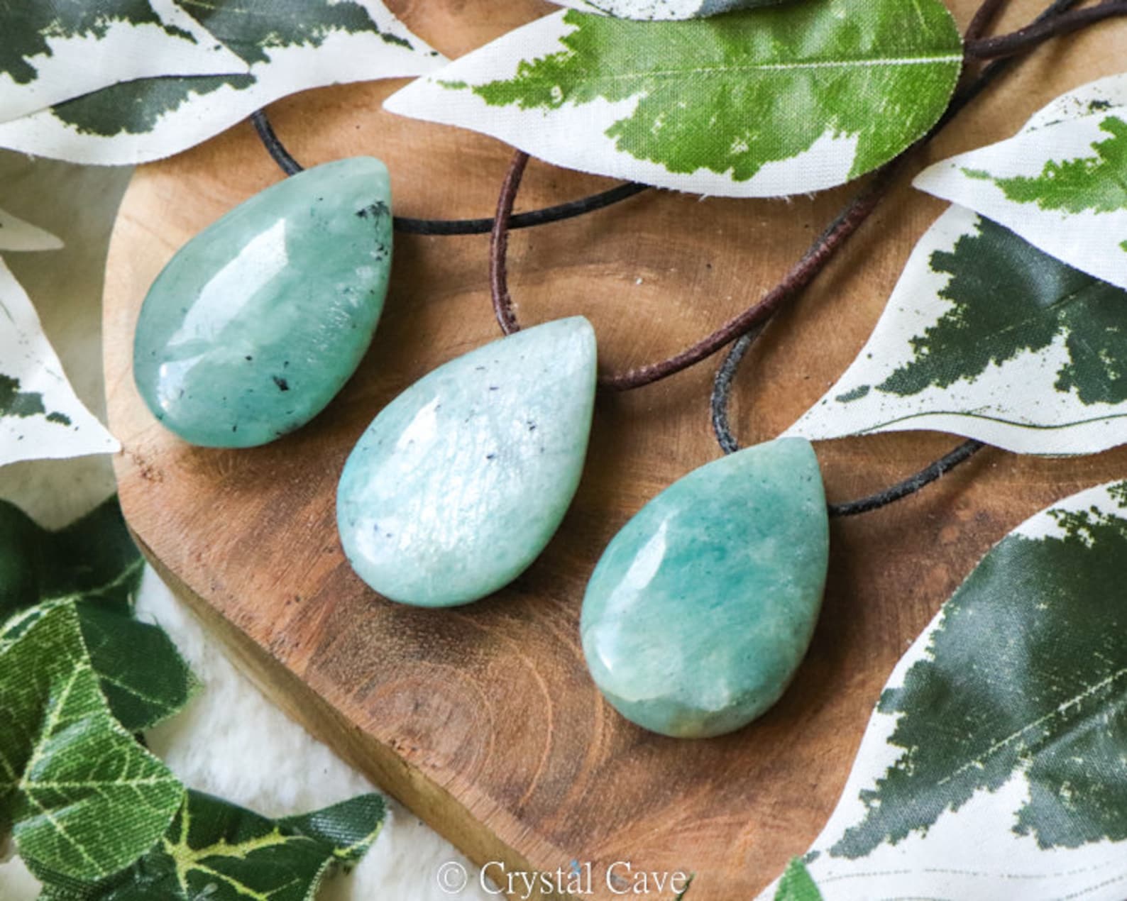 Amazonite Polished Necklace Pendant Drilled Stone Jewelery - Etsy