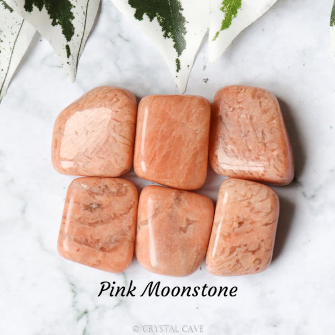 Pink Moonstone Crystal - Tumbled Stone - Polished Stone - Gemstone ...