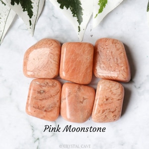 Pink Moonstone Crystal - Tumbled Stone - Polished Stone - Gemstone ...