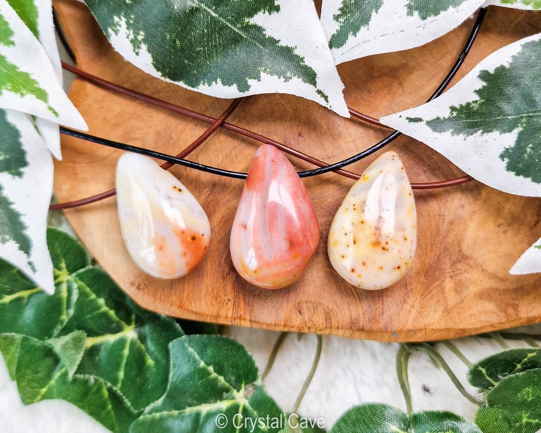 Flint Jasper Necklace Pendant / Drilled Stone Polished Crystal Jewelry ...