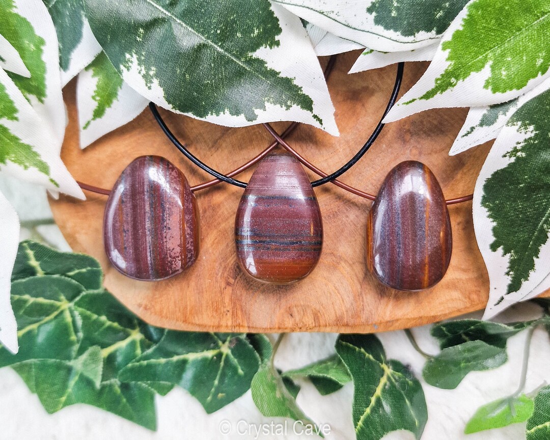 Ironstone Necklace Pendant / Drilled Stone Polished Crystal Jewelry ...
