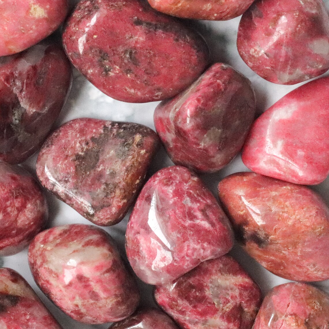 Thulite Rosalite Crystal - Tumbled Stone Polished Gemstone / Emotional ...