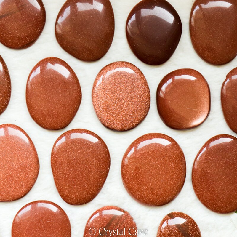 Goldstone Pocket Stone - Palm Stone - Hand Stone Cabochon Natural ...