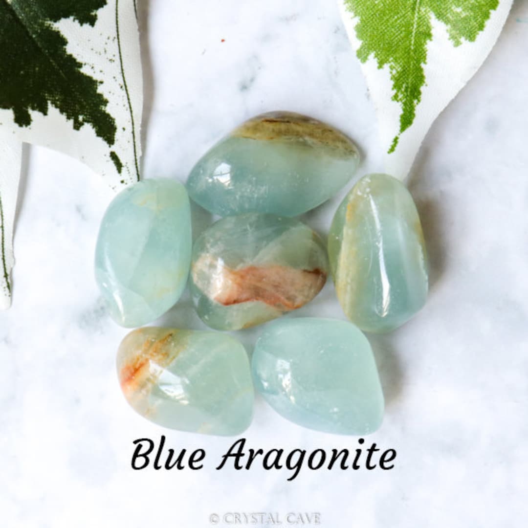 Blue Aragonite Crystal - Tumbled Stone Polished Gemstone / Optimism ...