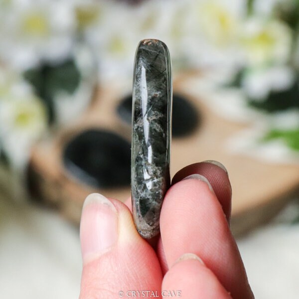 Actinolite Quartz Pocket Stone - Palm Stone - Hand Stone Cabochon ...