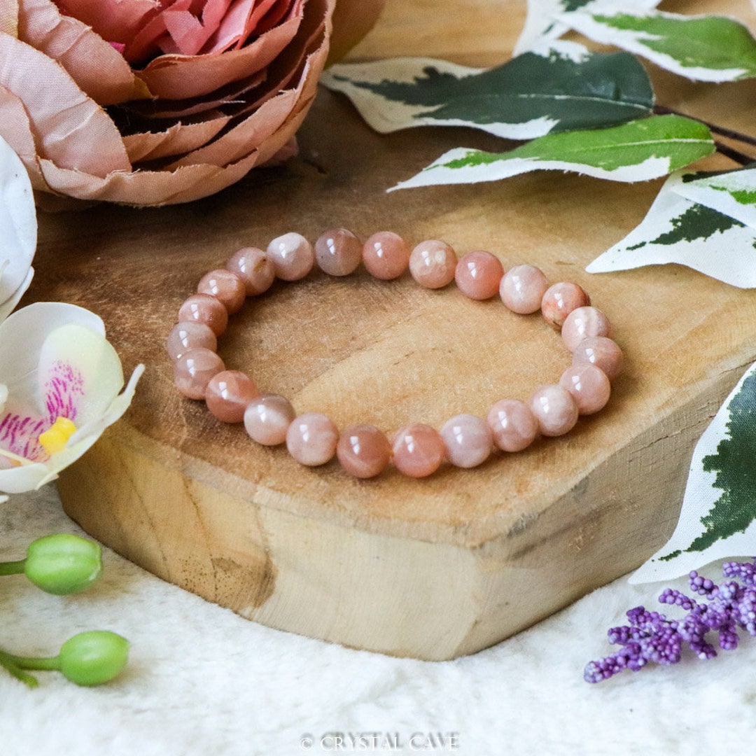 Sunstone Bracelet / Round Beads 8mm High Grade Quality Genuine Natural ...