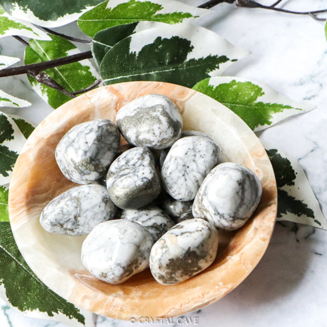 Pyrite in Dolomite Crystal - Tumbled Stone - Polished Gemstone Sugar ...