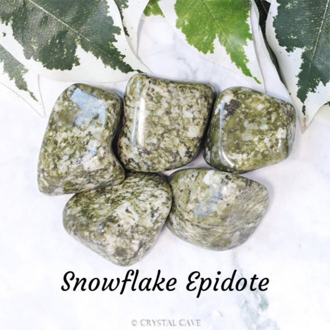 Snowflake Epidote Crystal Tumbled Stone Polished Stone - Etsy