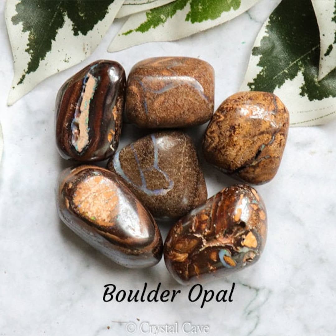 Boulder Opal Crystal - Tumbled Stone - Polished Stone - Gemstone ...
