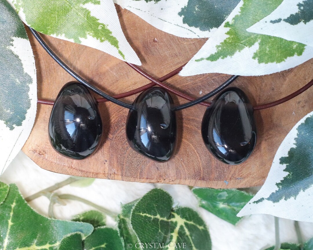 Apache Tears Necklace Pendant / Drilled Tumbled Stone Polished Crystal ...